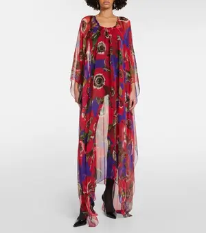 Dolce & Gabbana Anemone Silk Chiffon Kaftan