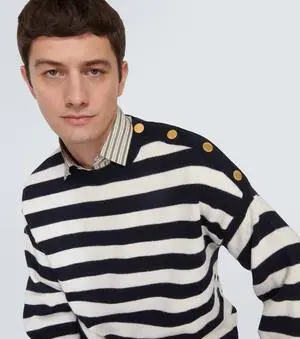 Valentino Garavani Striped Cotton And Wool Sweater