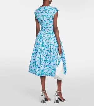 Marni Floral Cotton Poplin Midi Dress