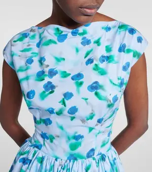 Marni Floral Cotton Poplin Midi Dress