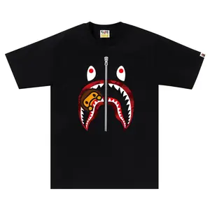 A BATHING APE Color Camo Milo Shark Tee 'black/red' Black