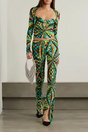 SIEDRES Divy Twist-front Cutout Printed Top