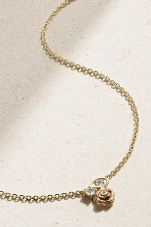 SYDNEY EVAN Large Marquis Eye And Rose Diamond Necklace - Gold