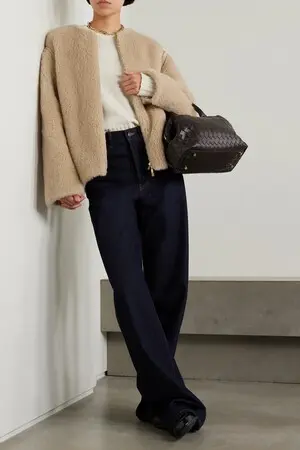 Max Mara Panno Grosgrain-trimmed Fleece Jacket - Neutrals