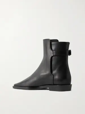 TOTEME Net Sustain Belted Leather Ankle Boots