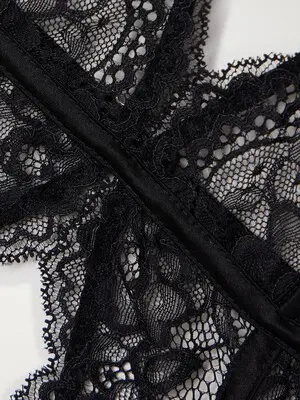 FLEUR DU MAL Naomi Silk-blend Thong Bodysuit
