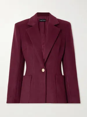 SERGIO HUDSON Wool And Cashmere-blend Blazer - Burgundy