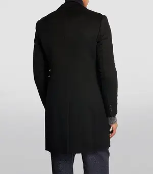 Giorgio Armani Cashmere Single-breasted Long Coat - Black