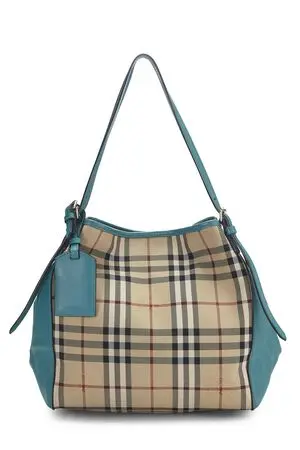Burberry Turquoise Haymarket Check Canterbury Tote