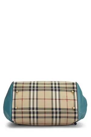 Burberry Turquoise Haymarket Check Canterbury Tote