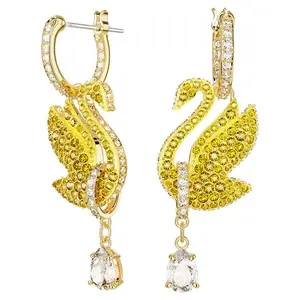 SWAROVSKI Swan Drop Earrings Yellow