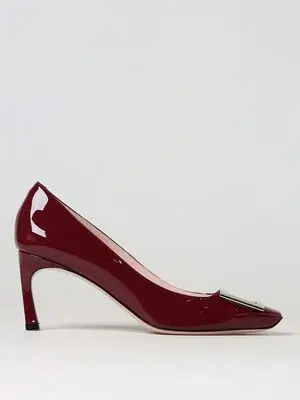 ROGER VIVIER Roger Vivier Buckled Stiletto Pumps Burgundy
