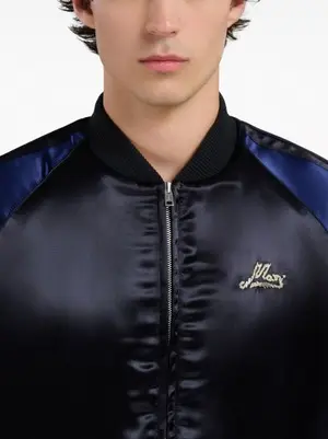 Marni Logo-embroidered Satin Bomber Jacket