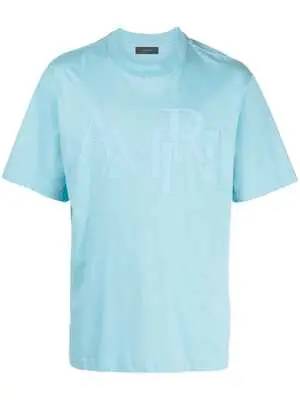 Amiri Staggered Logo-appliqué T-shirt - Blue