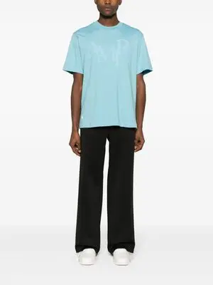 Amiri Staggered Logo-appliqué T-shirt - Blue