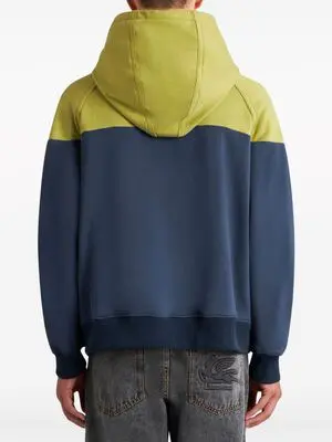 Etro Pegaso-motif Cotton Hoodie - Blue