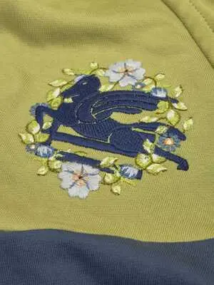 Etro Pegaso-motif Cotton Hoodie - Blue