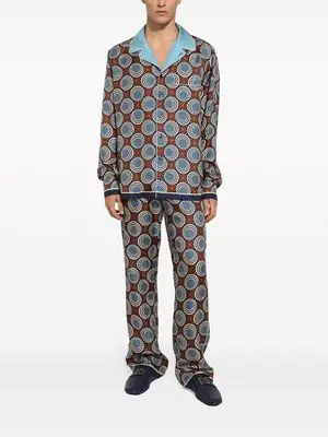 Dolce & Gabbana Geometric-print Silk Pijama Trousers - Red