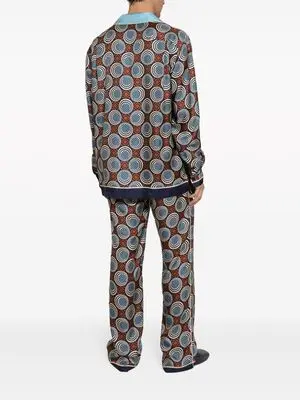 Dolce & Gabbana Geometric-print Silk Pijama Trousers - Red