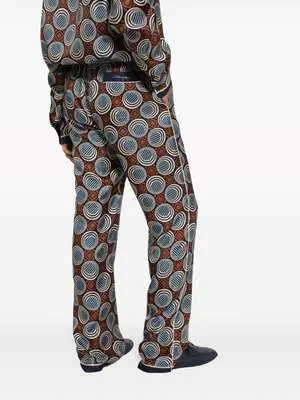 Dolce & Gabbana Geometric-print Silk Pijama Trousers - Red