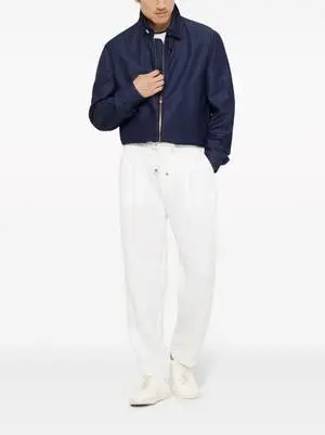 Brunello Cucinelli Spread-collar Bomber Jacket - Blue