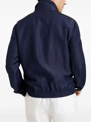 Brunello Cucinelli Spread-collar Bomber Jacket - Blue
