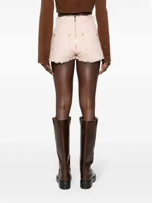 Balmain Tweed Chain-buttons Shorts - Neutrals
