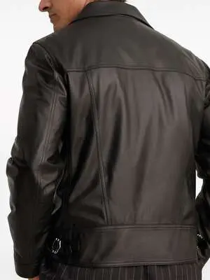 Brunello Cucinelli Layered Leather Bomber Jacket