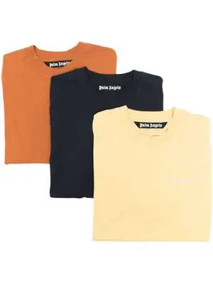 Palm Angels Logo-embroidered Cotton T-shirt - Yellow
