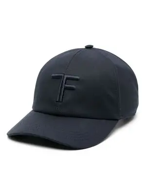 TOM FORD Logo-embroidered Cotton Cap - Blue