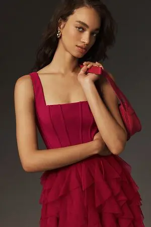 bhldn talia square neck corset tulle midi dress Off-Shoulder Printed Euro have addition to your wardrobe. Tulle Midi Dress with Removable