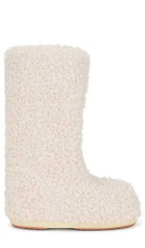 Moon Boot MOON BOOT Icon Faux Astrakan Boot In Cream.  Cream