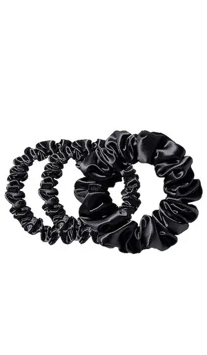Slip Midi & Large Scrunchie Set Of 3 - Black