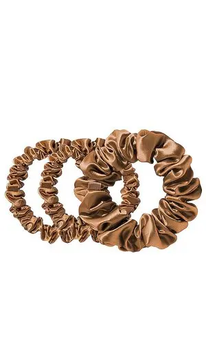Slip Midi & Large Scrunchie Set Of 3 - Copper