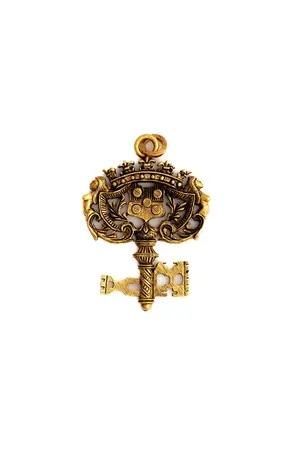 ELIZABETH COLE Ornate Key Charm - Gold