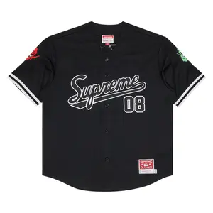 Supreme X Mitchell & Ness Downtown Hell Baseball Jersey - Black