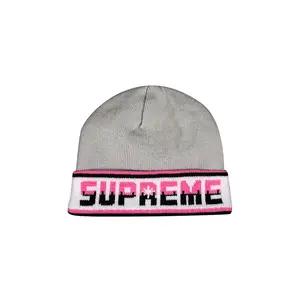Supreme Double Logo Facemask Beanie - Grey