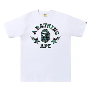 A BATHING APE Thermography Polygon College Tee - White
