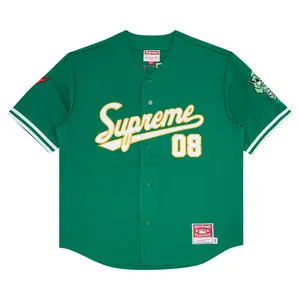 Supreme X Mitchell & Ness Downtown Hell Baseball Jersey - Green