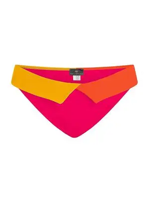 VALIMARE Women's Capri Foldover Bikini Bottoms - Black  Fuchsia