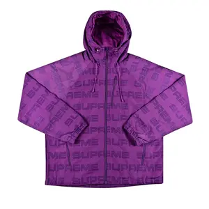 Supreme Logo Ripstop Hooded Track Jacket - Purple