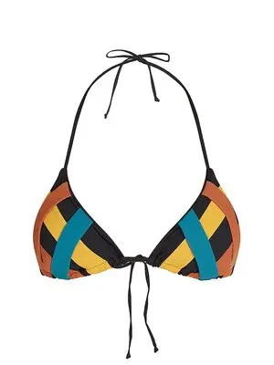 VALIMARE Ibiza Colorblocked Bandage Bikini Top Black Multi