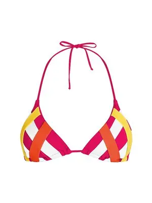 VALIMARE Ibiza Colorblocked Bandage Bikini Top Fuscia