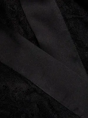 Kiki De Montparnasse Camille Floral Lace Robe - Black