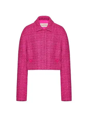 Valentino Garavani Women's Glaze Tweed Light Jacket - Pink  - Pink