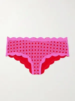 Marysia Spring Scalloped Laser-cut Bikini Briefs - Pink