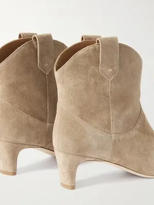 Staud Western Wally Suede Ankle Boots - Neutrals