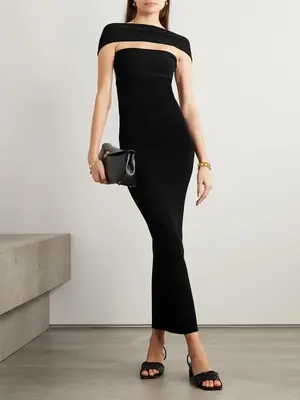 Toteme Open-Back Knitted Maxi Dress In Black - 50% Off | Editorialist