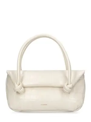 JIL SANDER JIL SANDER Knotted Leather Top Handle Bag - Eggshell