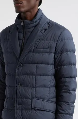 Herno La Giacca Water Resistant Down Blazer With Removable Bib